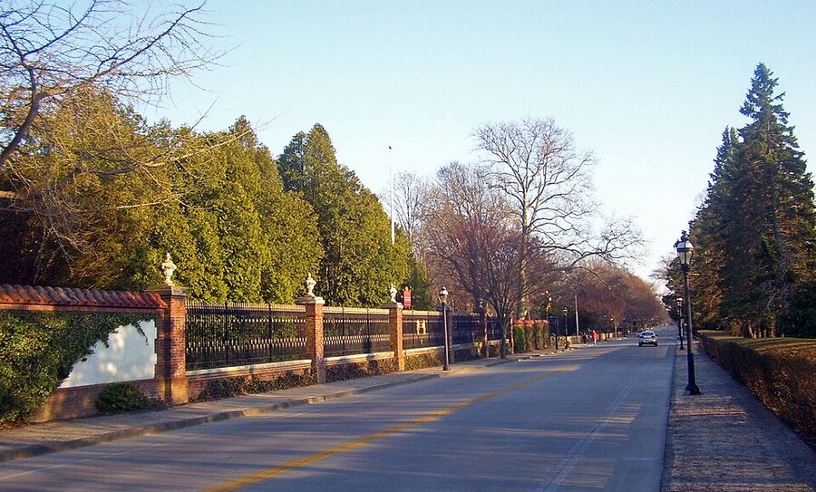Bellevue Avenue Newport in front of Vernon Court