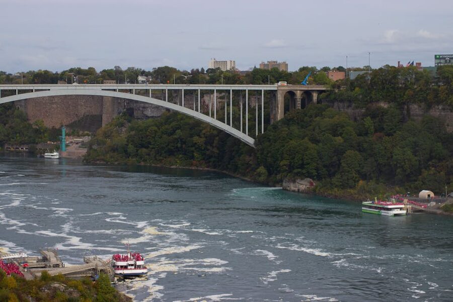 Rainbow Bridge over the Niagara River connecting Canada and USA
