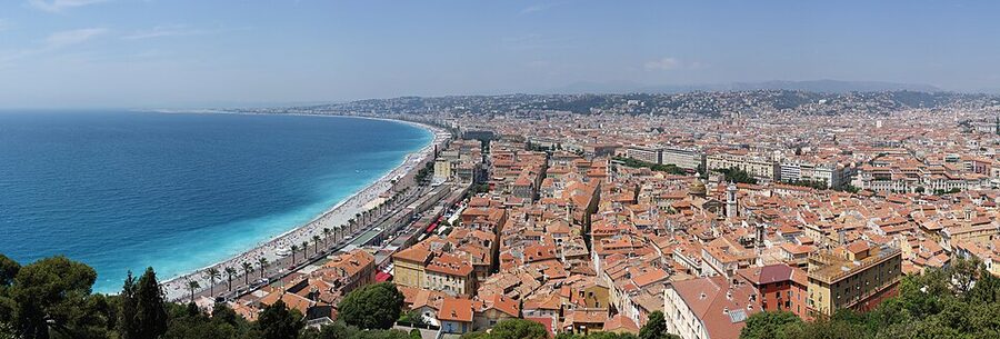 Nice view from Castle Hill Colline du Chateau over Old Town
