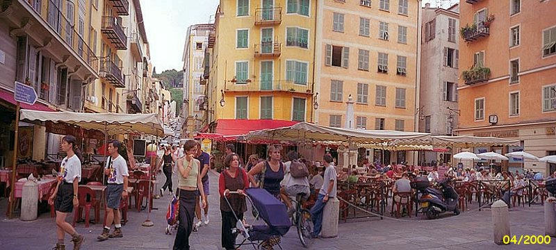 Place Rossetti Vieux Nice cathedral tower at golden hour