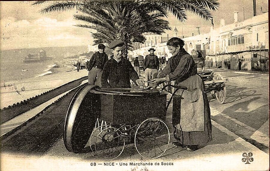 Socca vendor Nice marchande de socca Cours Saleya