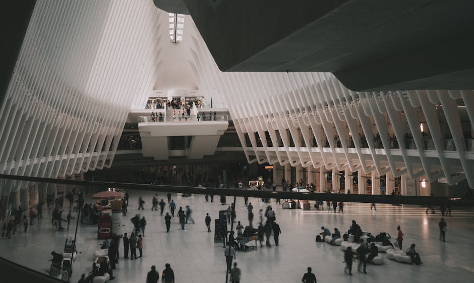 Interior of The Oculus transit hub in NYC