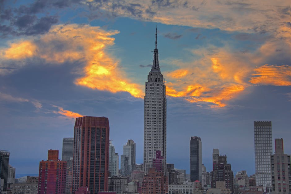 Classic NYC skyline with Empire State Building