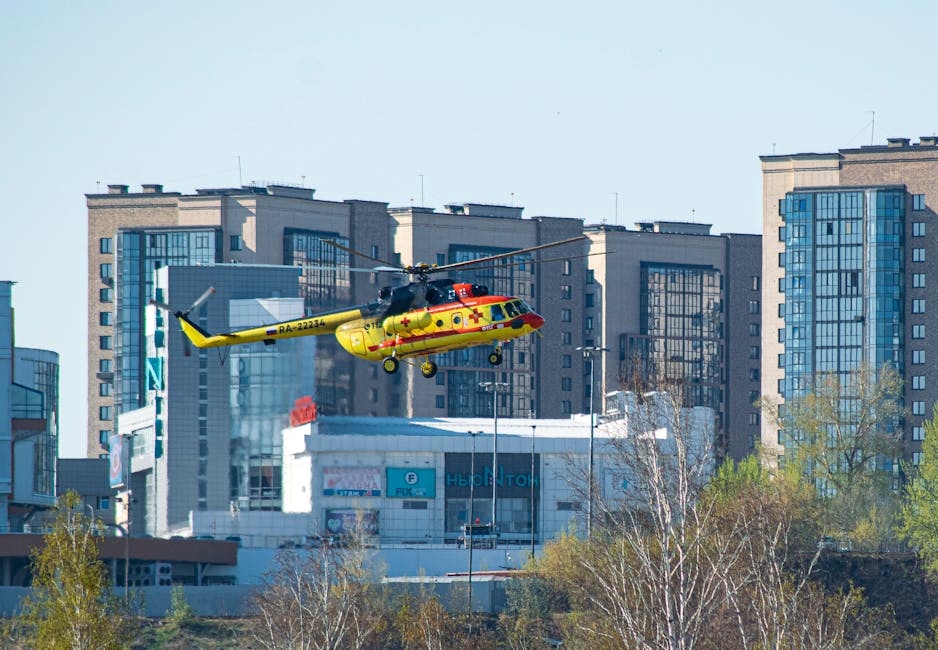 Helicopter against NYC skyline backdrop