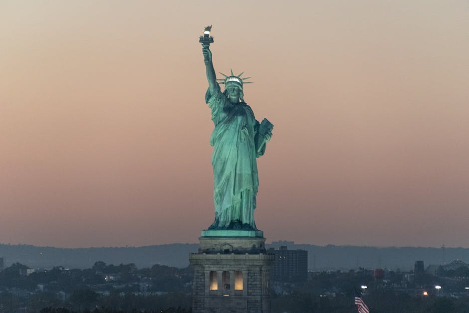 Statue of Liberty at dusk