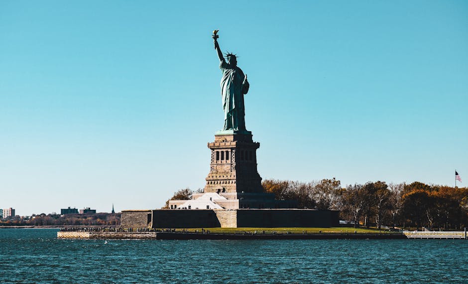Statue of Liberty vibrant sky