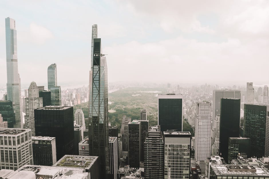 Aerial view of Manhattan with Central Park