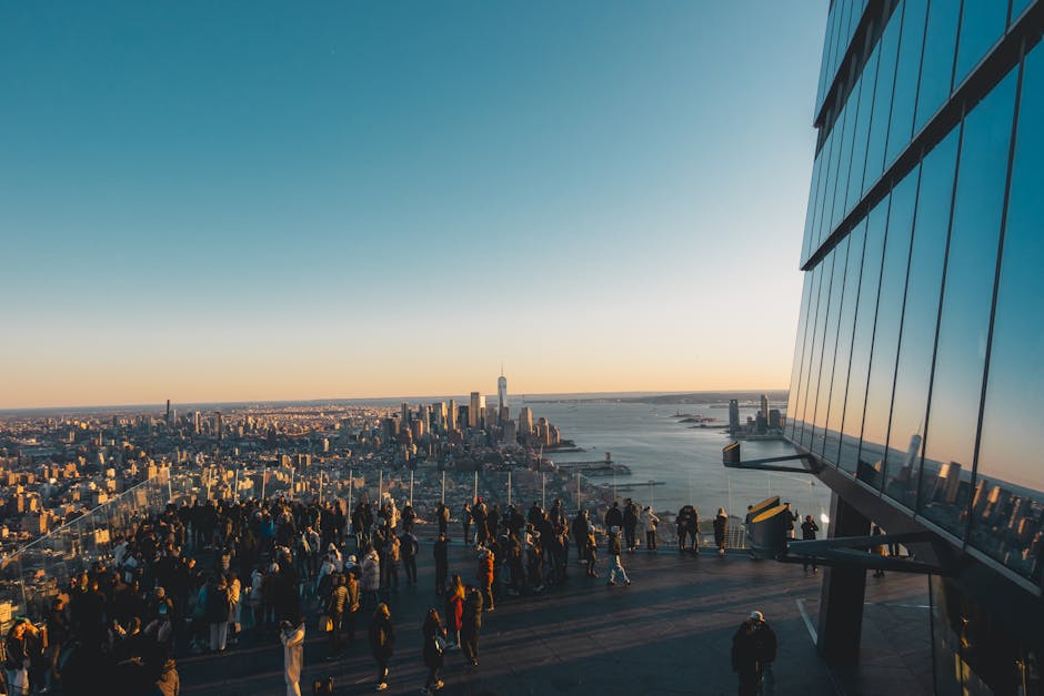 NYC skyline sunset panoramic