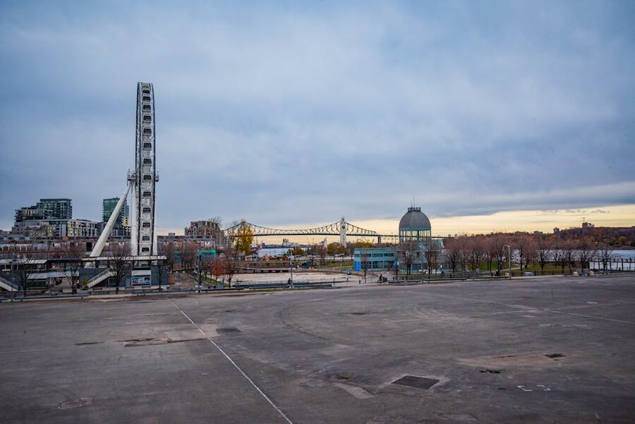 Montreal Old Port with La Grande Roue Ferris wheel