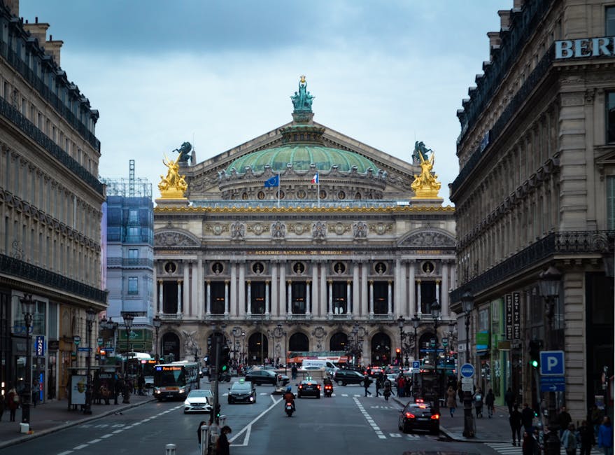 Iconic Opera Garnier street view in Paris