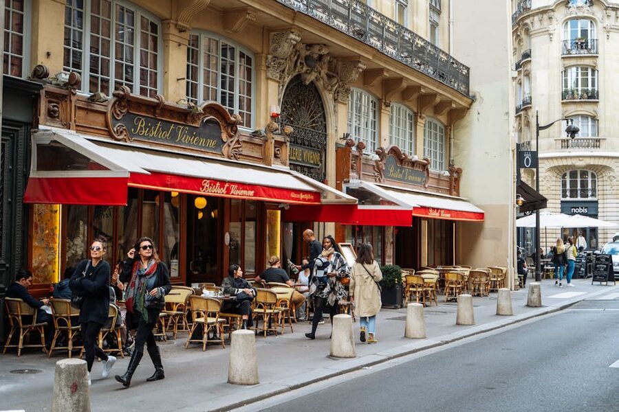 Classic Parisian bistro with outdoor seating