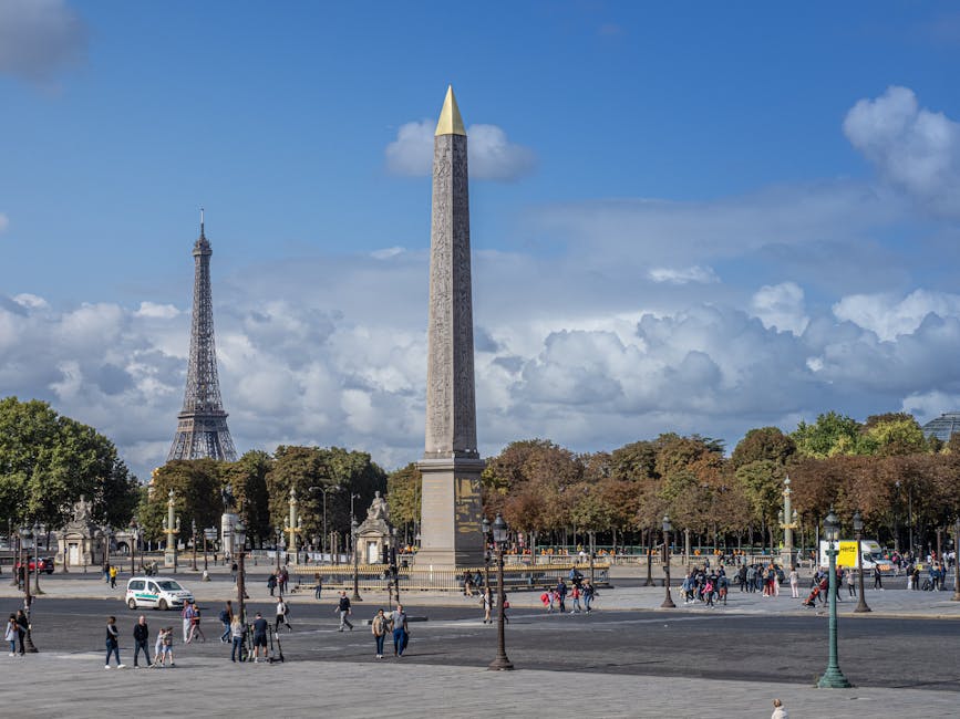 Eiffel Tower seen from Place de la Concorde Paris