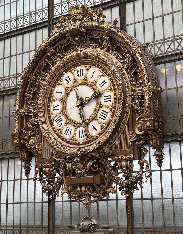 Musee d'Orsay interior clock face seen from inside the museum