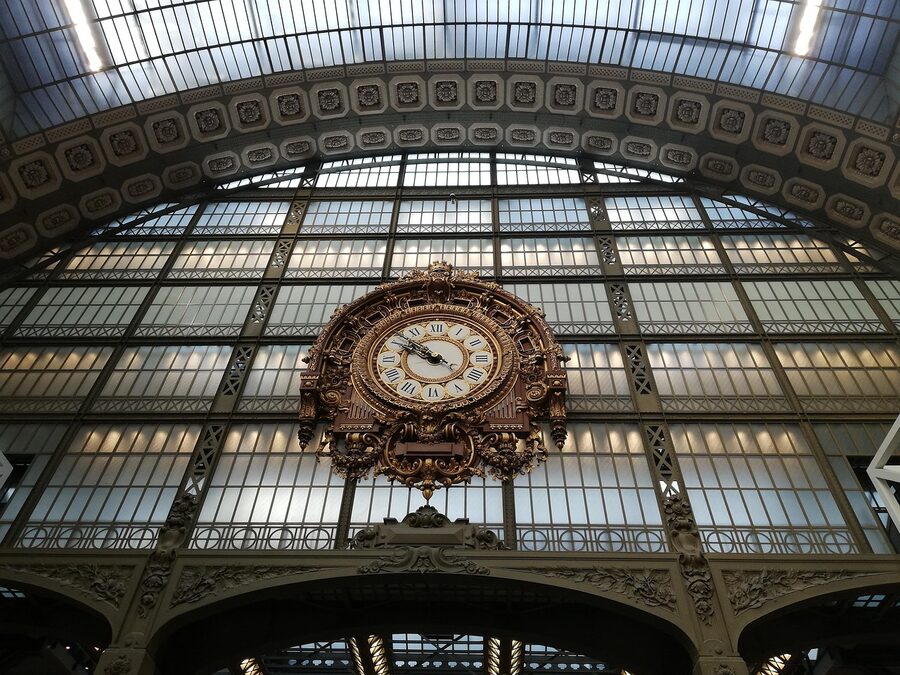 Musee d'Orsay station architecture exterior with the giant clock