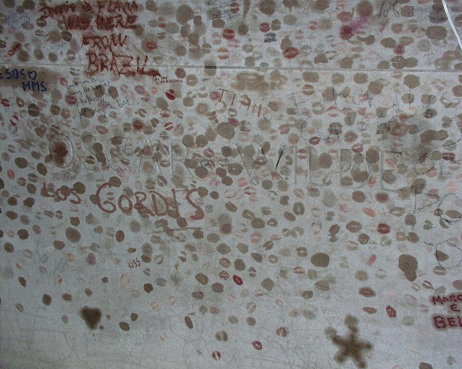 Oscar Wilde tomb sculpture detail by Jacob Epstein