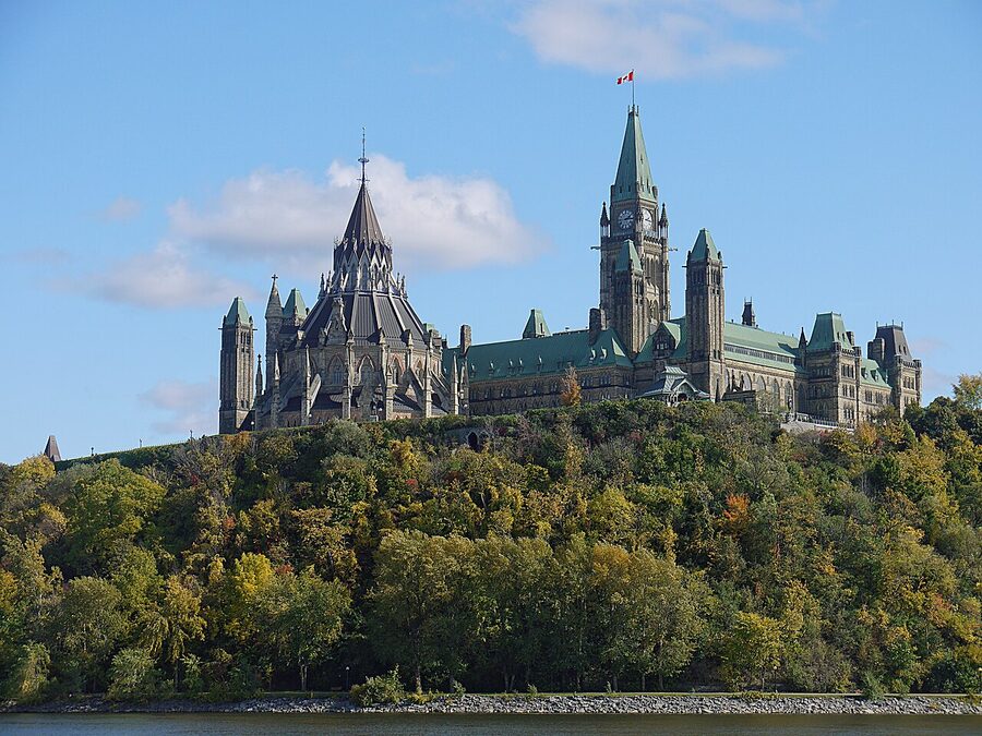 Parliament Hill viewed from the Ottawa River