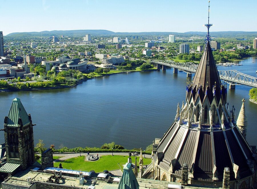 Ottawa Parliament from the Outaouais river