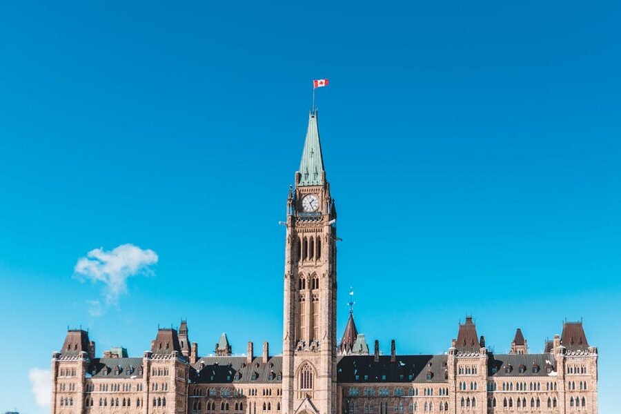 Peace Tower Parliament of Canada blue sky