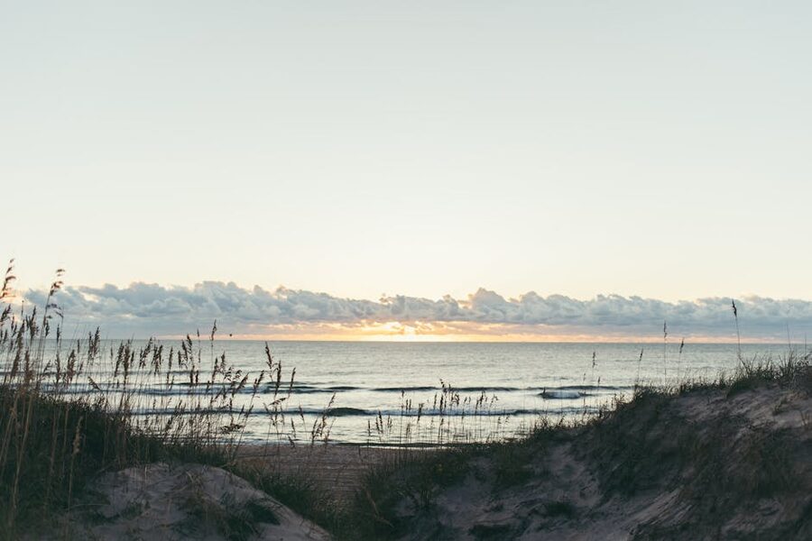 Sunset over the beach at Avon, Outer Banks North Carolina