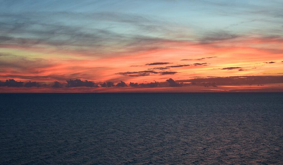 Sunset over the Gulf at Panama City Beach
