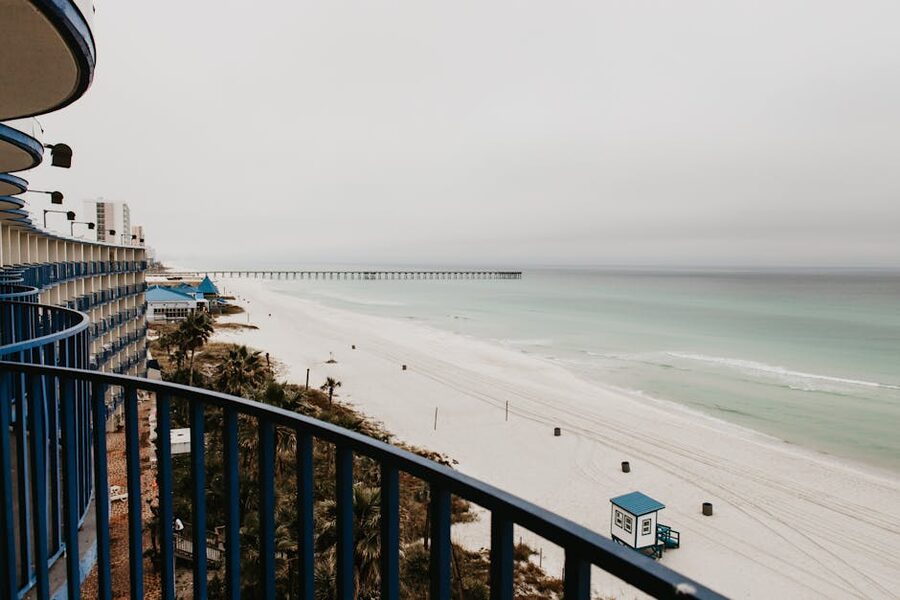 Turquoise Gulf water breaking on Panama City Beach
