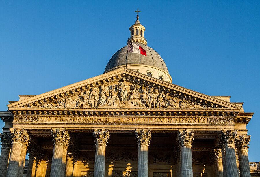 Detail of the Panthéon Paris pediment sculpture