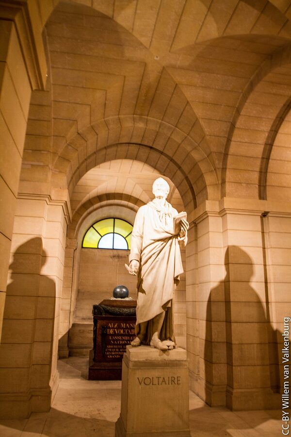 The tomb of Voltaire in the crypt of the Panthéon Paris