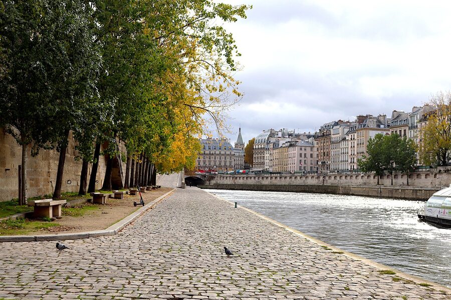 Quai de Seine in the Latin Quarter Paris