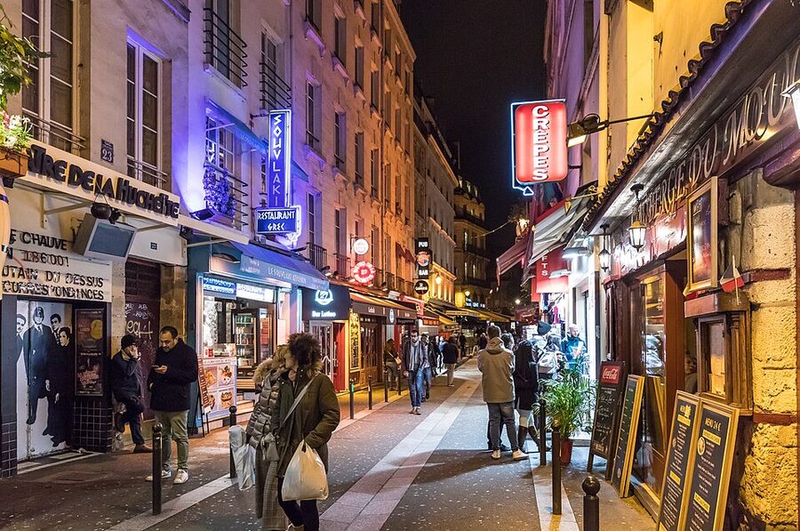 Quartier Latin Paris daytime street view