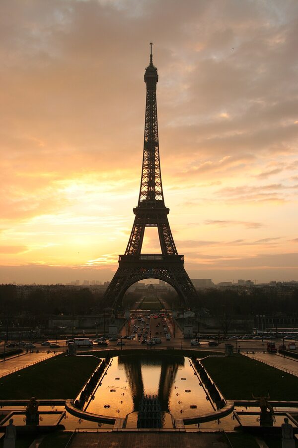 Eiffel Tower at sunrise from the Trocadero