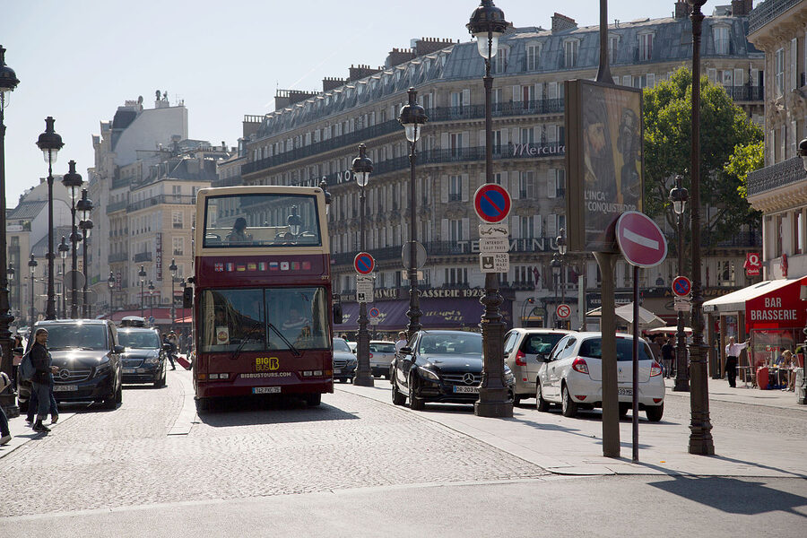 Big Bus Paris near Gare du Nord at Rue de Dunkerque