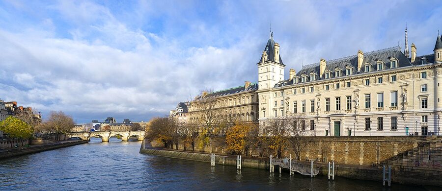 Pont Neuf bridge from the Seine river Paris