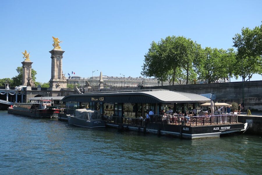 Bateaux Mouches on the Seine near Pont Alexandre III, Paris