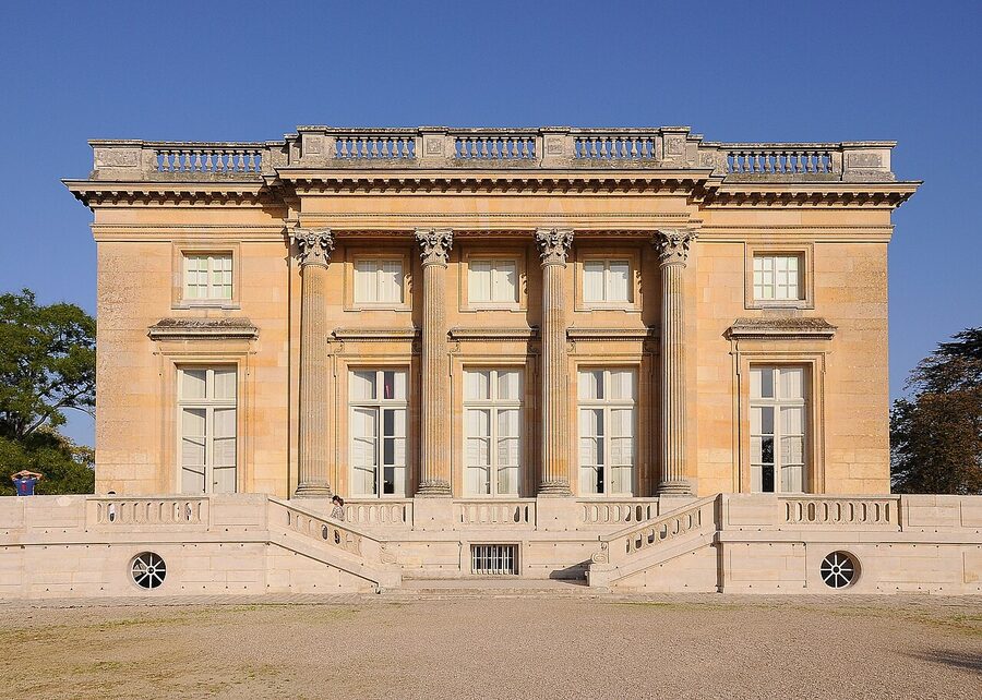 West facade of the Petit Trianon at Versailles in spring
