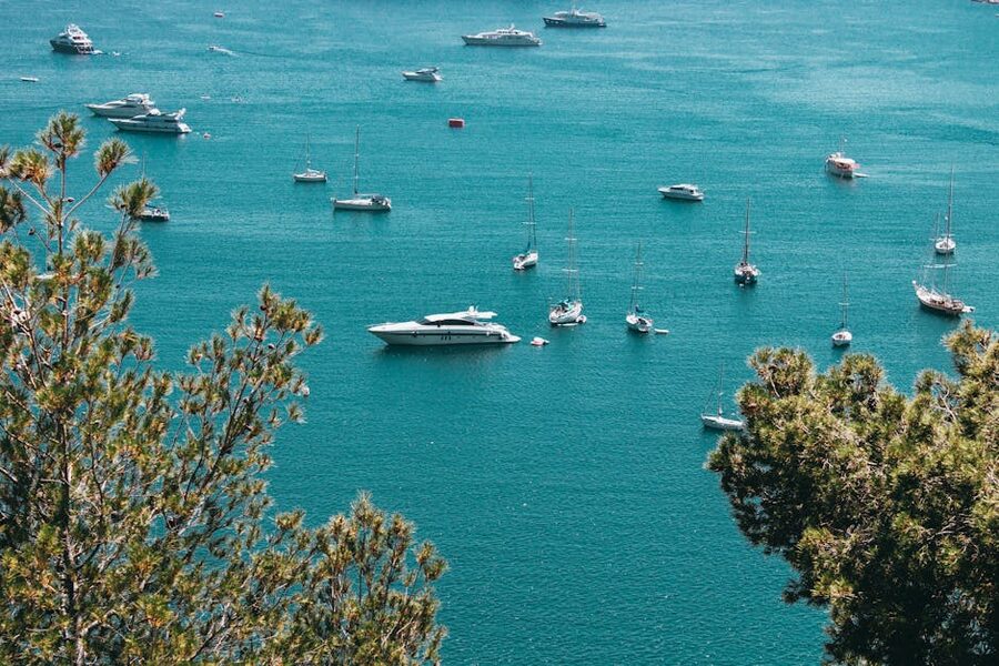 Saint-Jean-Cap-Ferrat marina yachts seen from above