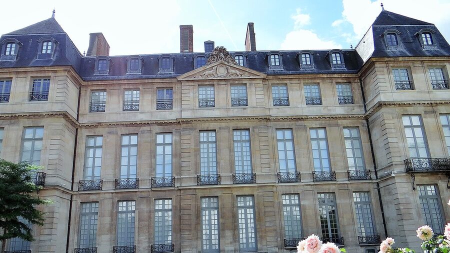 Garden facade of the Hotel Sale Picasso Museum in Paris 3rd arrondissement