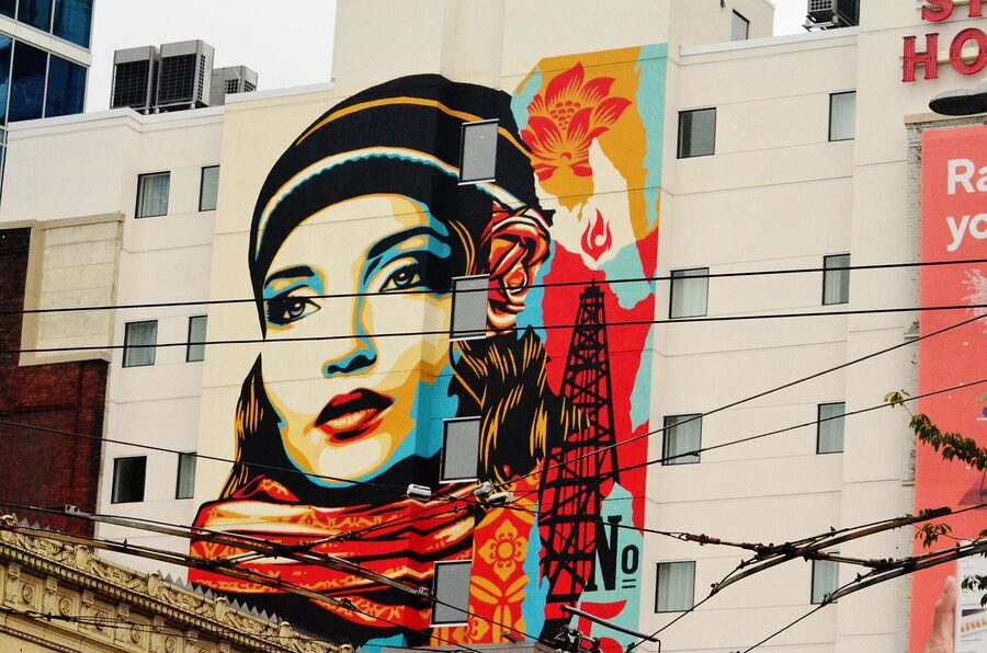 Pike Place Market farmer stalls on a day in Seattle
