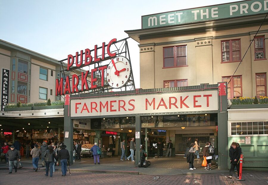Pike Place Market exterior facade Seattle