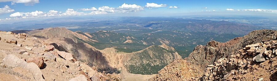 Panoramic view from Pikes Peak summit