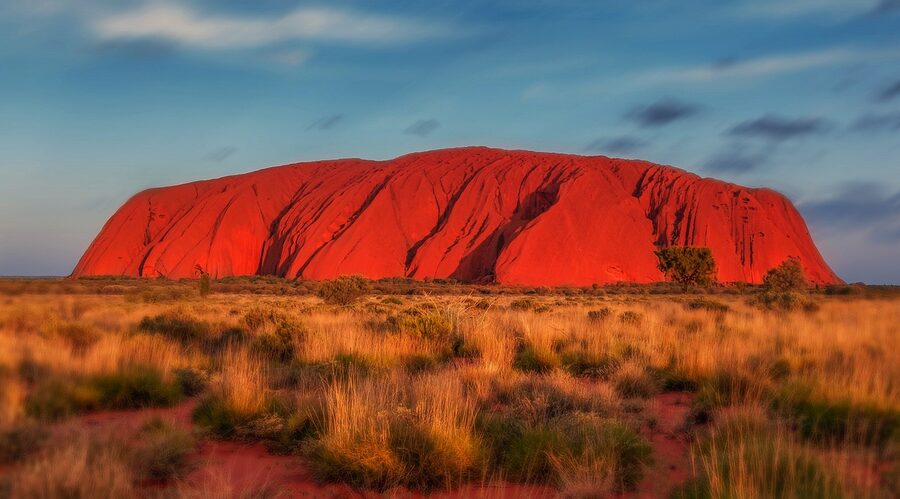 Uluru rock monolith from the air