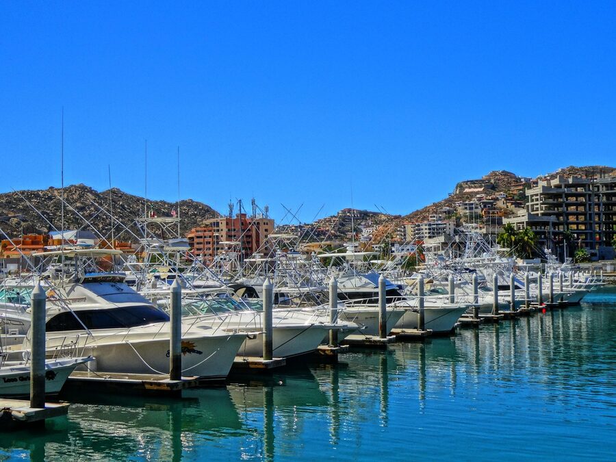 Cabo San Lucas marina with yachts