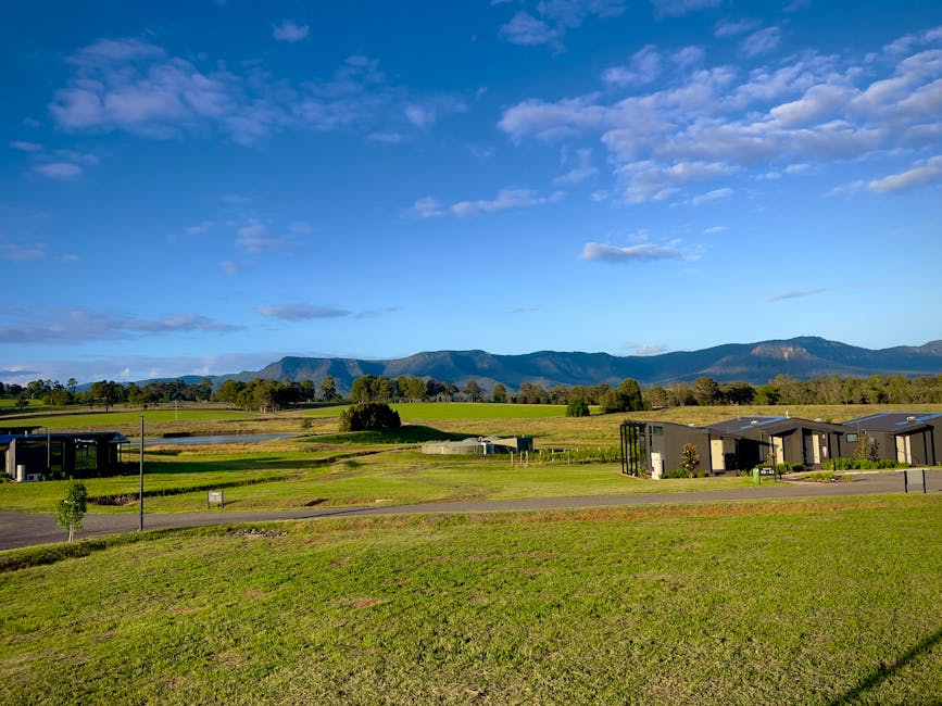 Rural Pokolbin landscape with vineyards and low ridges