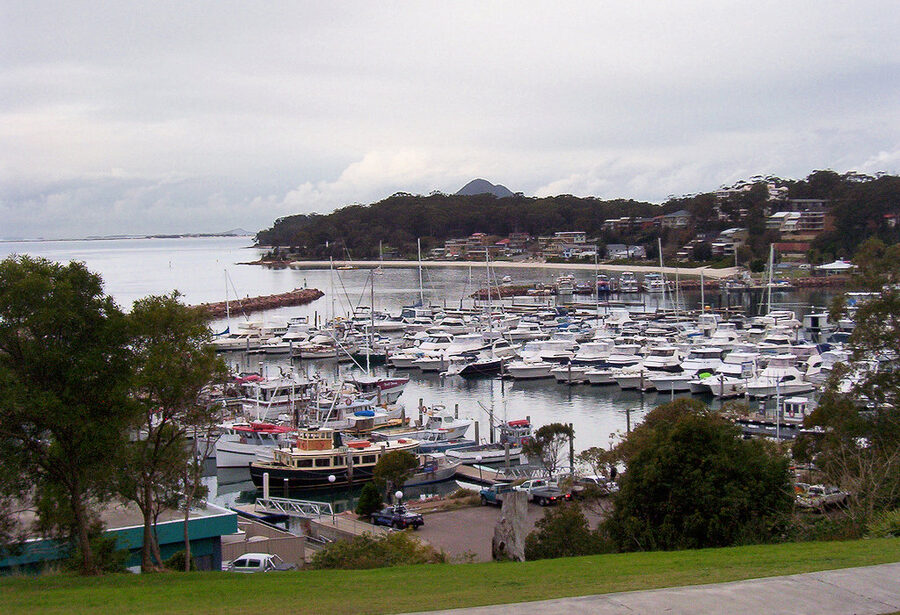 Nelson Bay marina, the launching point for dolphin cruises in Port Stephens