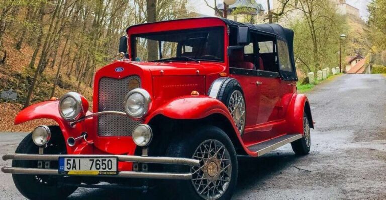 Prague: Fairytale Karlstejn Castle in Retro-Style Car - The Journey Begins: Pickup and Transportation