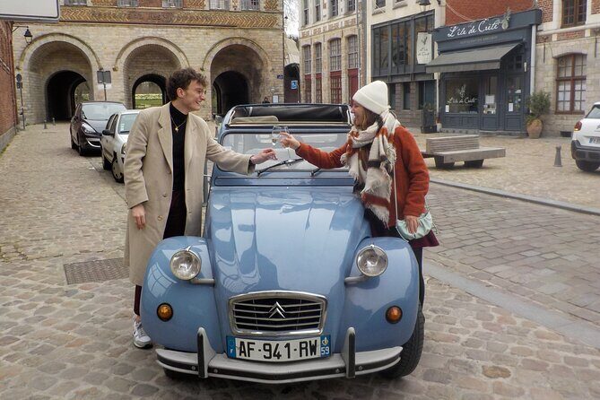 Private Lille Tour by Classic Convertible 2CV with Champagne - The Champagne Break and Its Charm