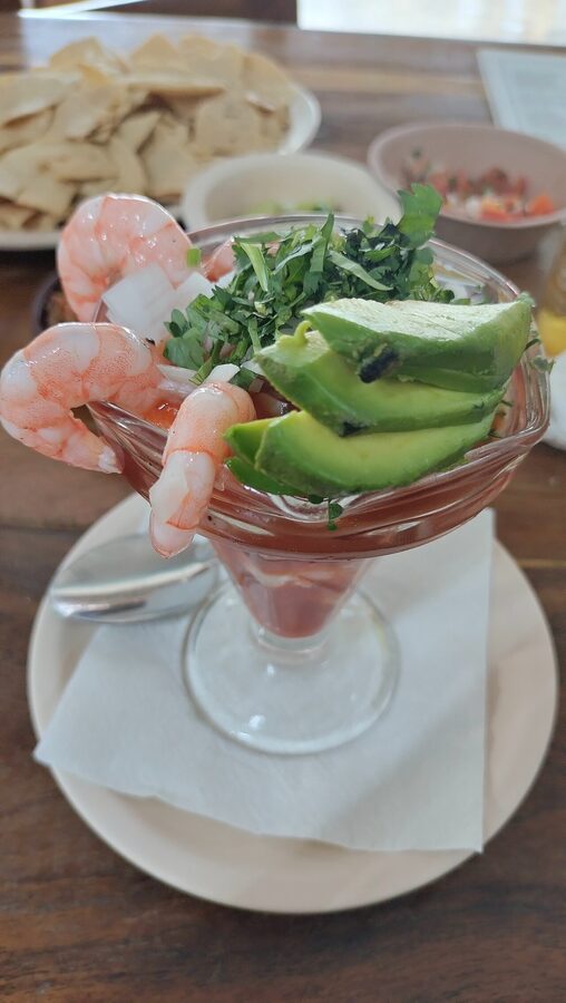 Mexican ceviche with cucumber and lime