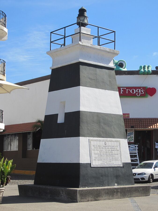 Malecon lighthouse in Puerto Vallarta at dusk