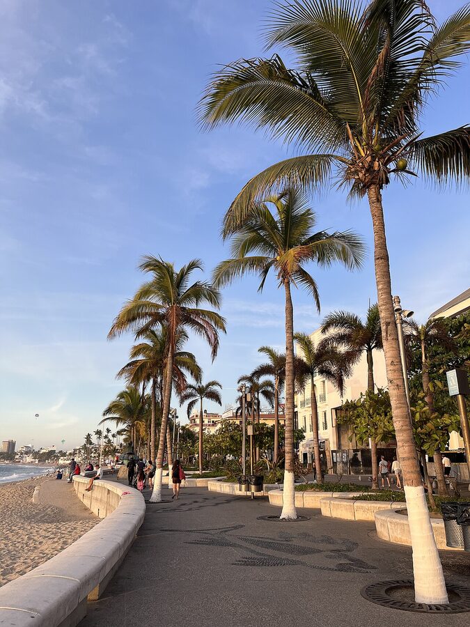 Puerto Vallarta Malecón boardwalk by the ocean
