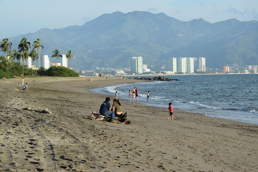 Puerto Vallarta beach at dusk