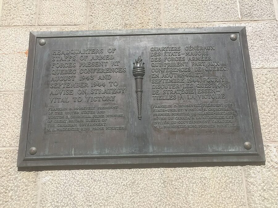 Quebec Conference commemorative plaque at Chateau Frontenac